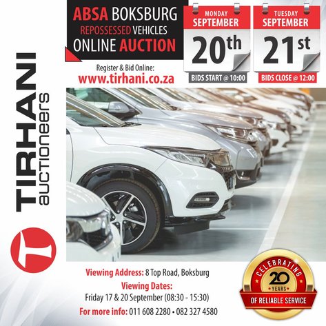 ABSA BOKSBURG REPOSSESSED VEHICLES ONLINE AUCTION