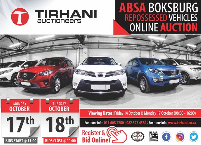 ABSA BOKSBURG REPOSSESSED VEHICLES ONLINE AUCTION