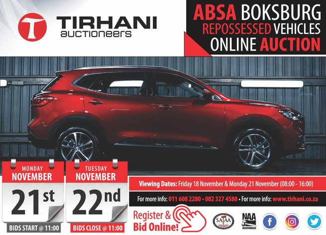 ABSA BOKSBURG REPOSSESSED VEHICLES ONLINE AUCTION